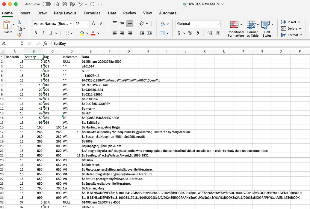 Converting and Conveying MARC Records Into and Out of Databases to ...